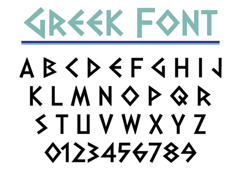 Greek Font TTF, Greek Alphabet, Greek Letters, Greek Numbers, Greek ...