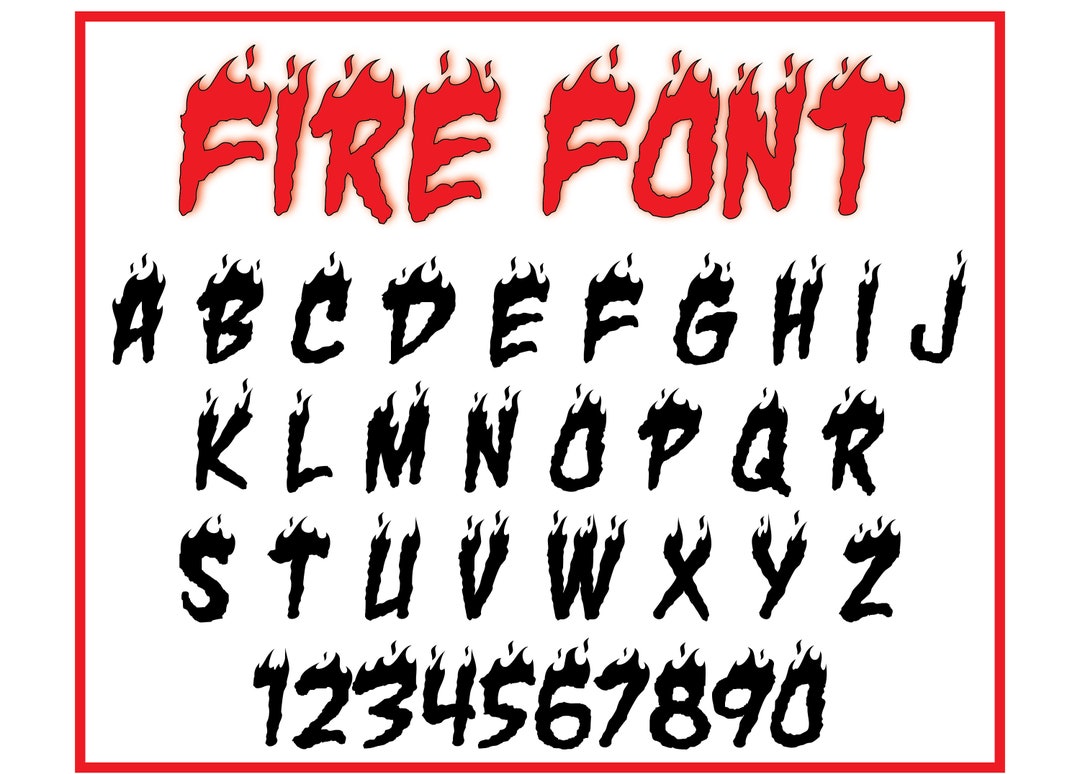 FIRE FONT SVG, Fire Font Alphabet, Flame Font Svg, Flame Font for ...