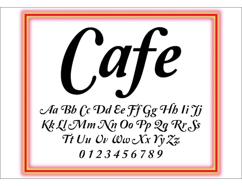 Cafe Font Png, Handwritten Font, Cricut Font, Procreate Font, Cafe Font ...