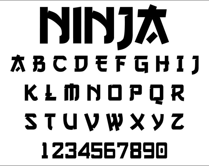 Ninja Font TTF, Ninja Font SVG, Fonts Cricut, Ninja Font Svg, Ninja ...
