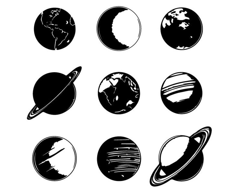 Planets SVG Bundle, Planets PNG Bundle, Planets Clipart, Planets SVG ...