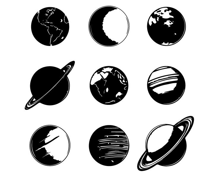 Planets SVG Bundle, Planets PNG Bundle, Planets Clipart, Planets SVG ...