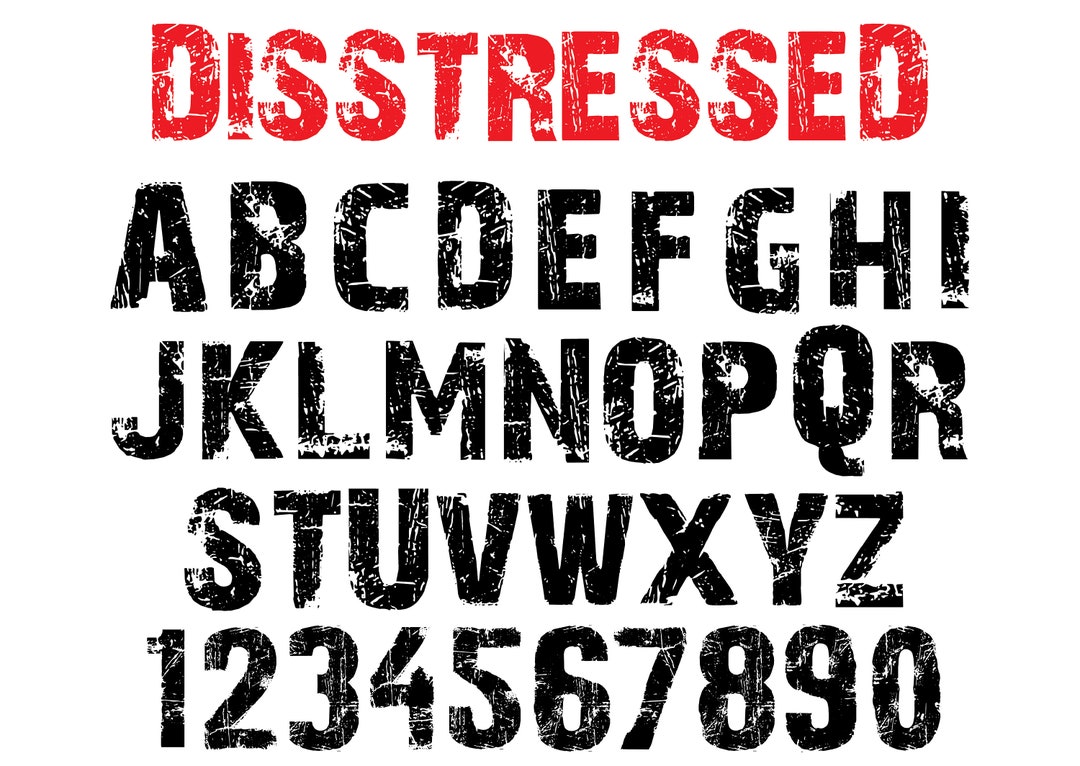 Distressed Font SVG, Distressed Font TTF, Instant Download, Font Svg ...