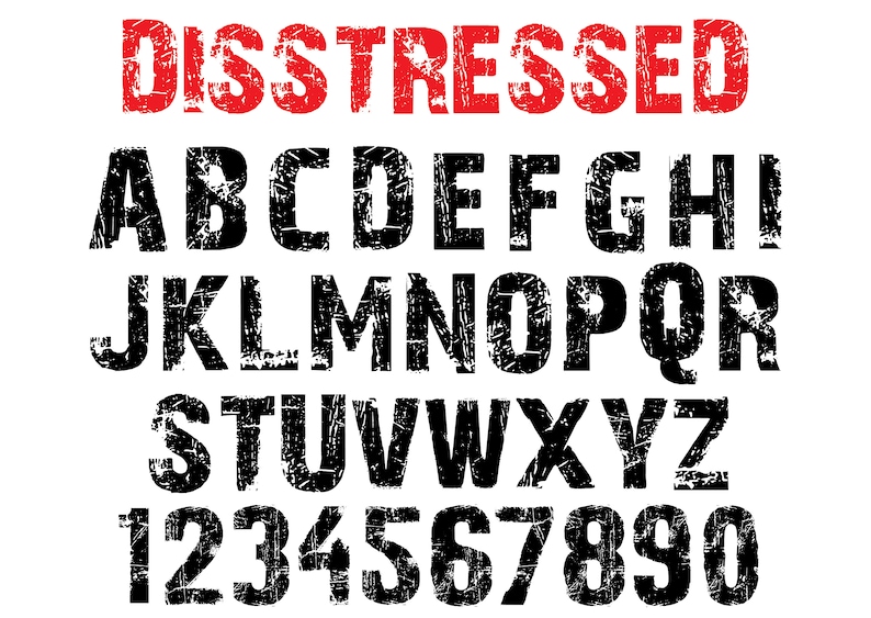 Distressed Font SVG, Distressed Font TTF, Instant Download, Font Svg ...