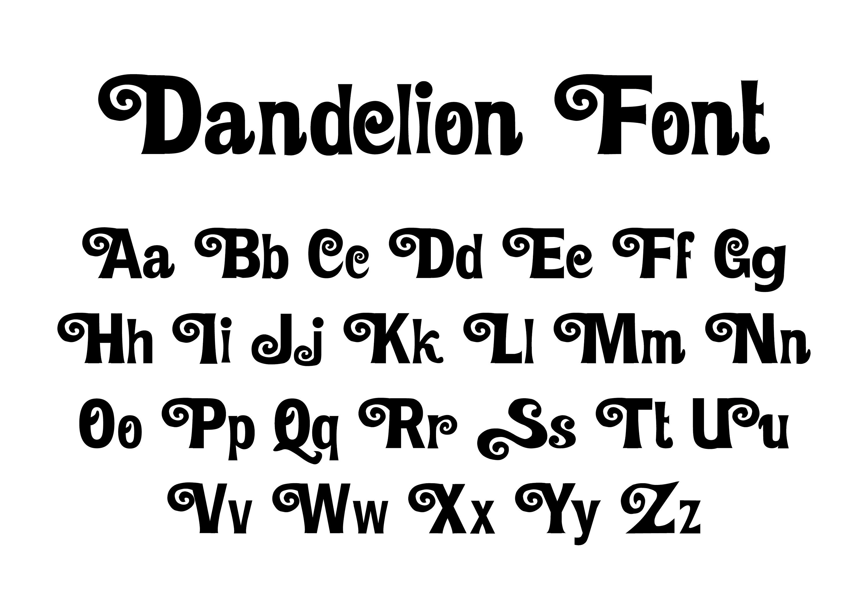 Dandelion Font SVG, Dandelion Font, Dandelion Font TTF, Ttf Clipart, Just Breathe Svg, Dandelion ...