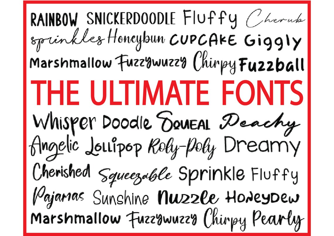 HANDWRITTEN FONTS BUNDLE, Instant Download, Fonts for Canva, Wedding ...