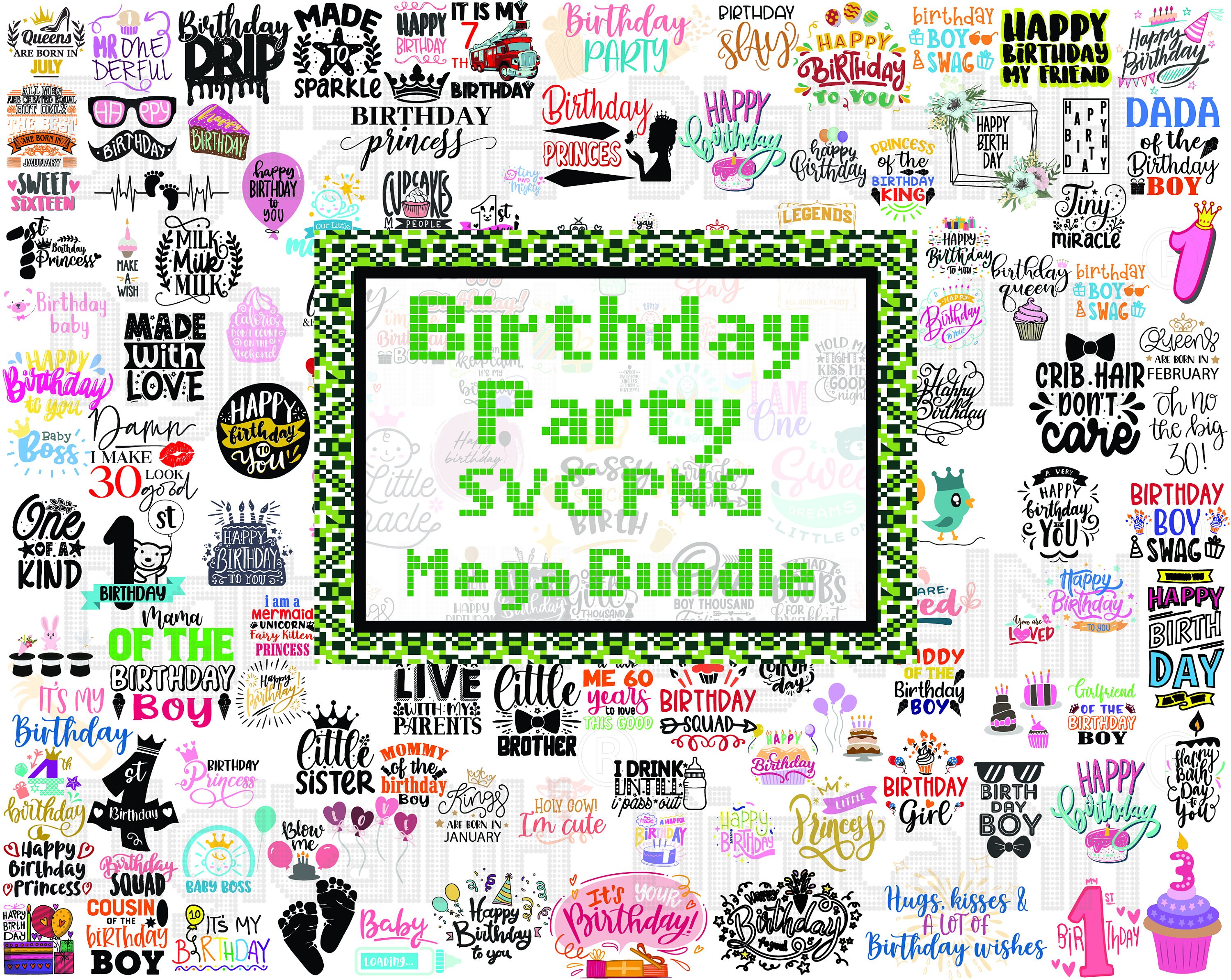 700 Birthday SVG Bundle, Birthday SVG, Anniversary SVG, Birthday Gift ...