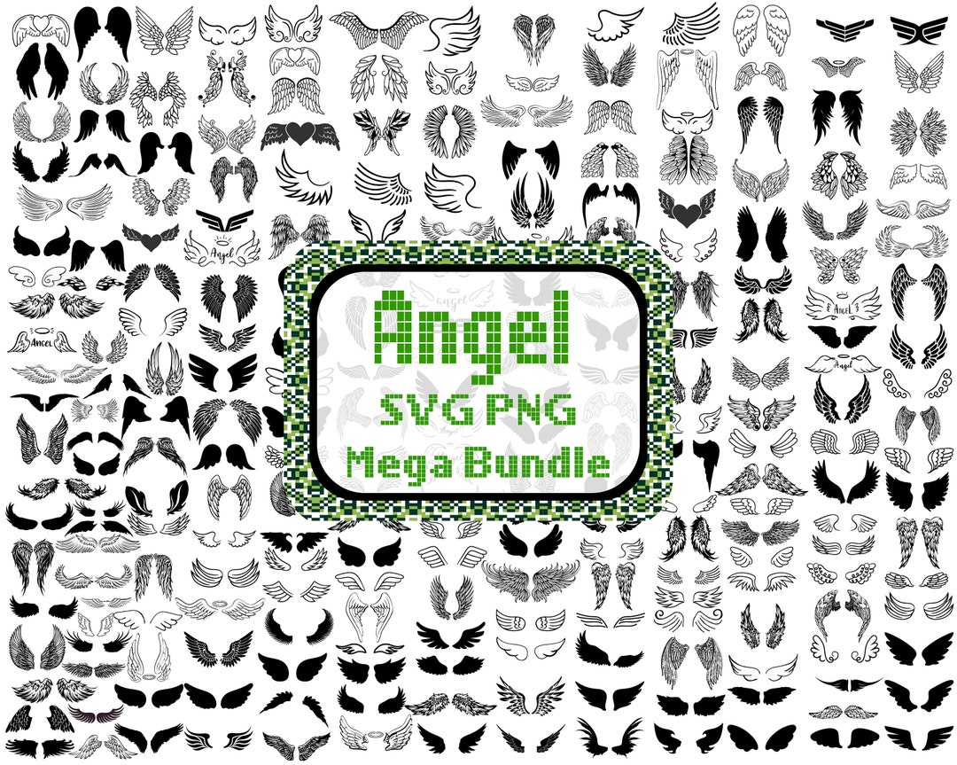 Angel Wings SVG Bundle, Instant Download, Clipart Wing Collection ...