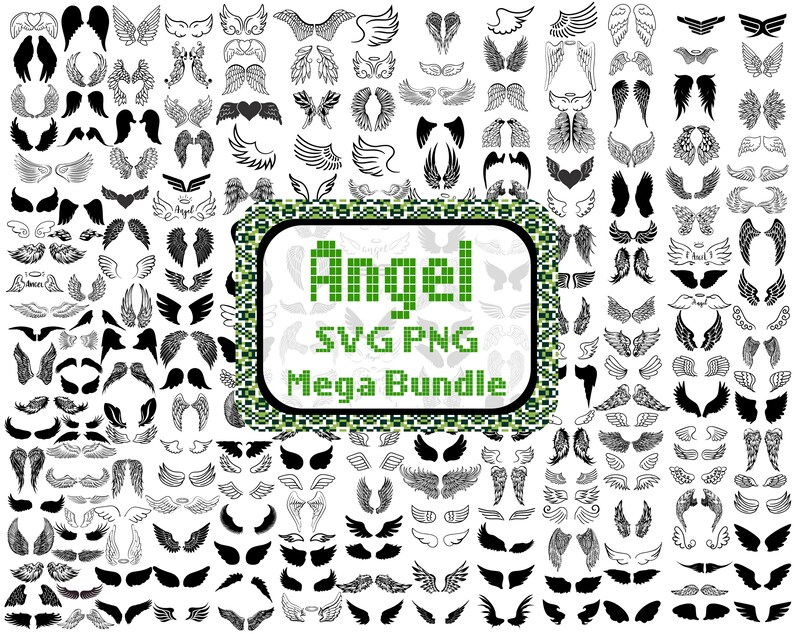 Paquete SVG Angel Wings, Descarga instantánea, Colección de alas de ...