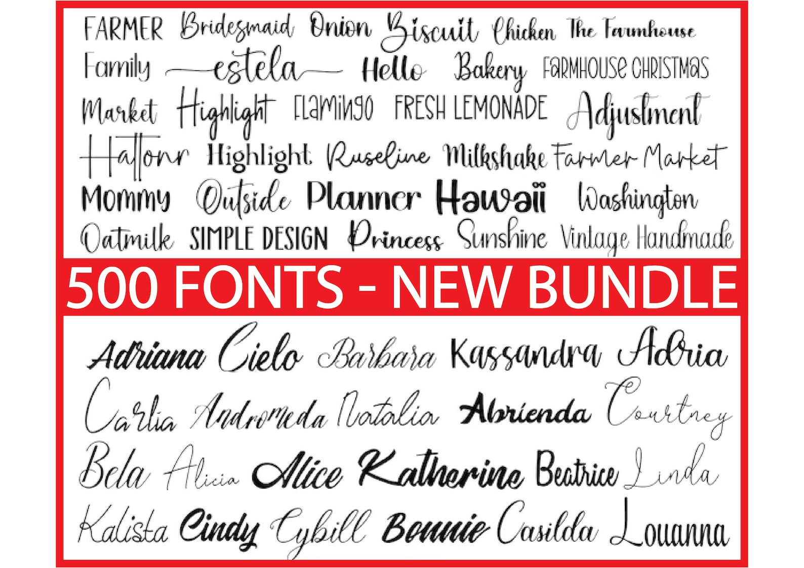 500 FONTS, INSTANT DOWNLOAD, Fonts for Canva, Wedding Fonts Bundle ...