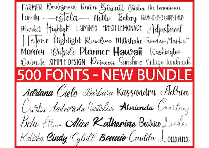 500 FONTS, INSTANT DOWNLOAD, Fonts for Canva, Wedding Fonts Bundle ...