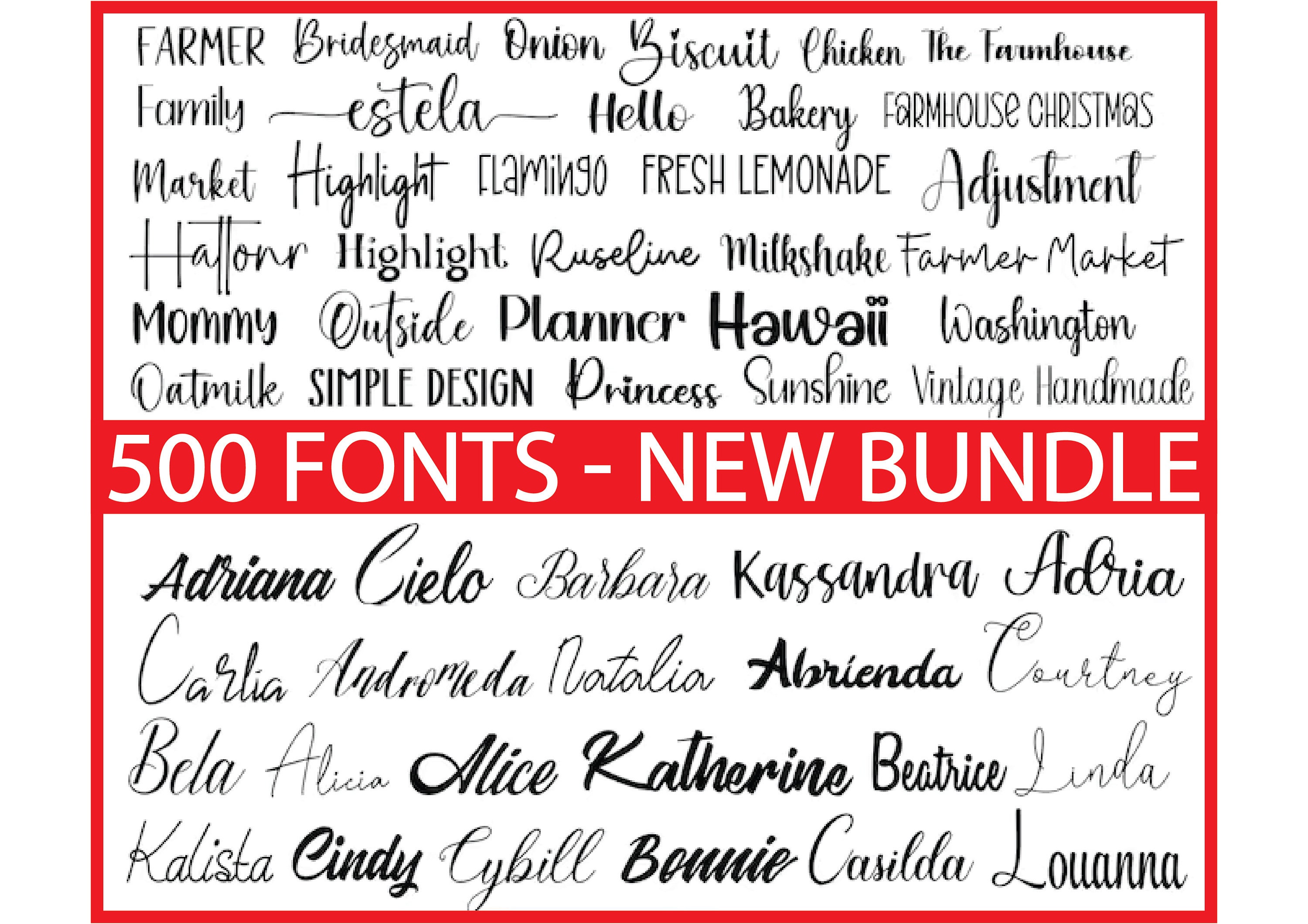 500 FONTS, INSTANT DOWNLOAD, Fonts for Canva, Wedding Fonts Bundle ...