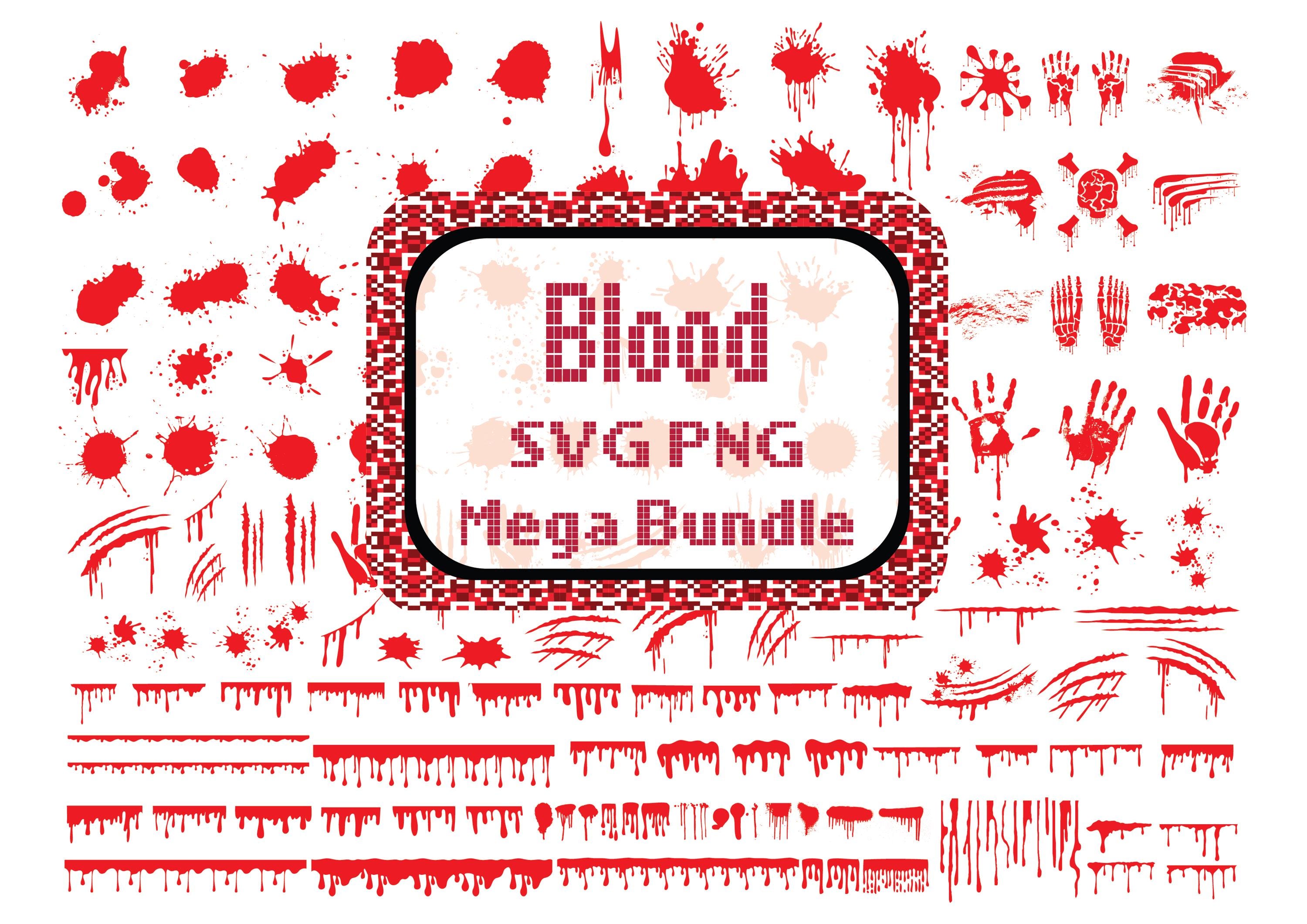 Blood SVG Bundle, Blood Frame Png, Blood Overlay, Blood Drip, Crime Svg ...