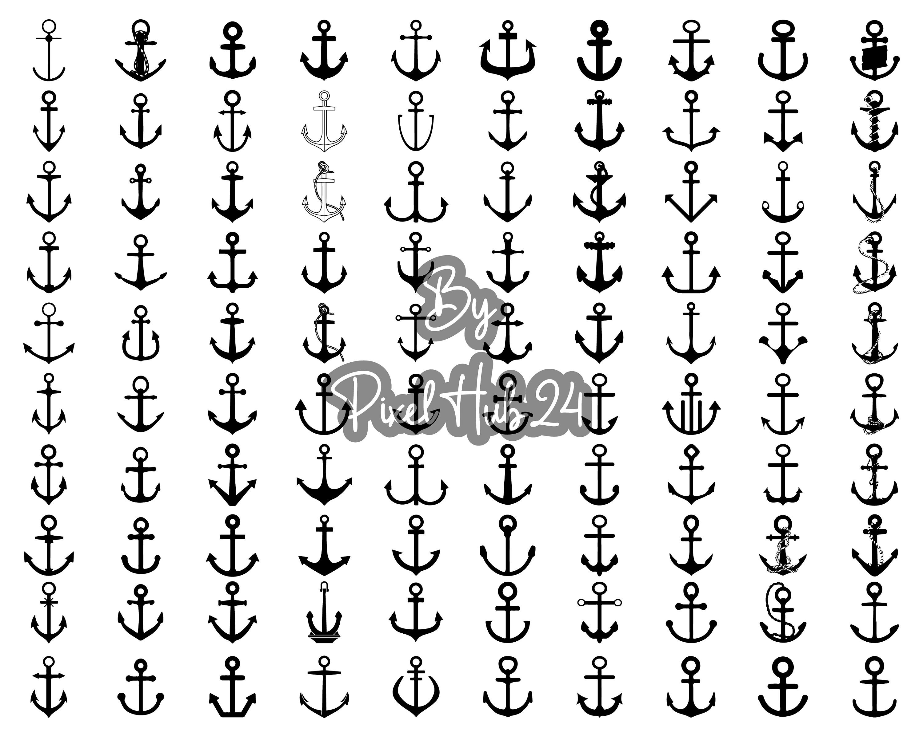 Anchor SVG Bundle, Split Anchor Rope SVG, Anchor Frame SVG, Anchor ...