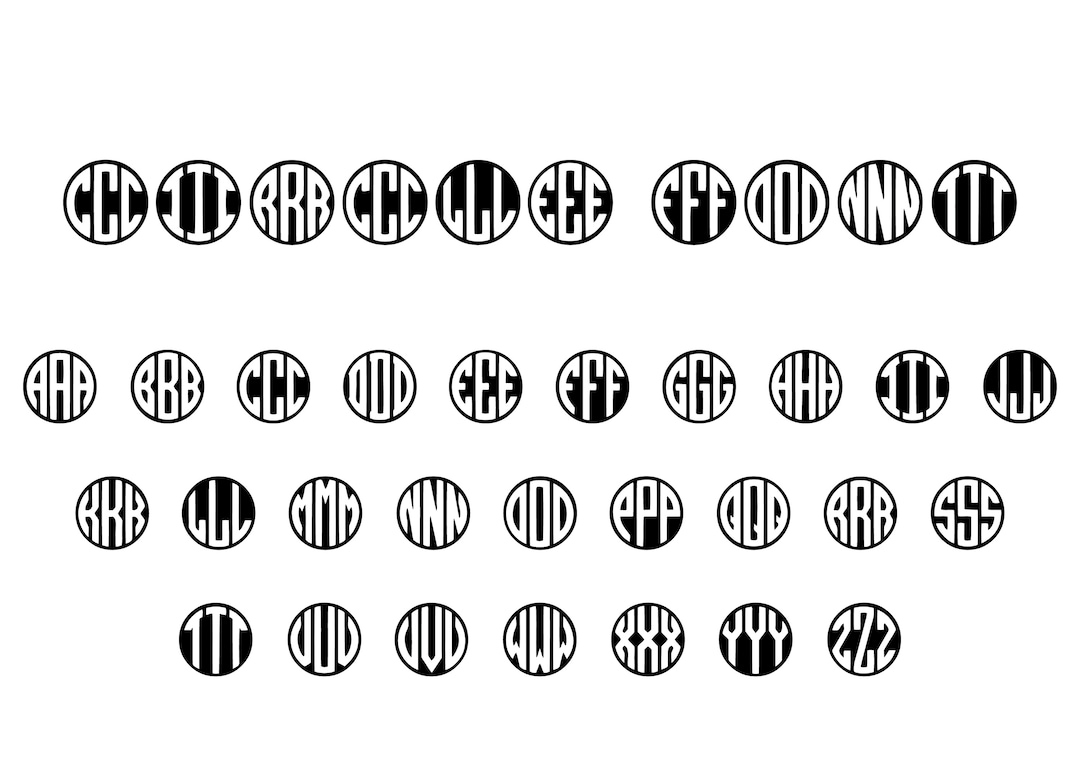 Circle Font, Slim Circle, Monogram Embroidery, Font 6 Sizes, Machine BX ...