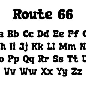 Route 66 TTF, Retro Alphabet Svg, Vintage Font, Groovy Alphabet, Retro ...