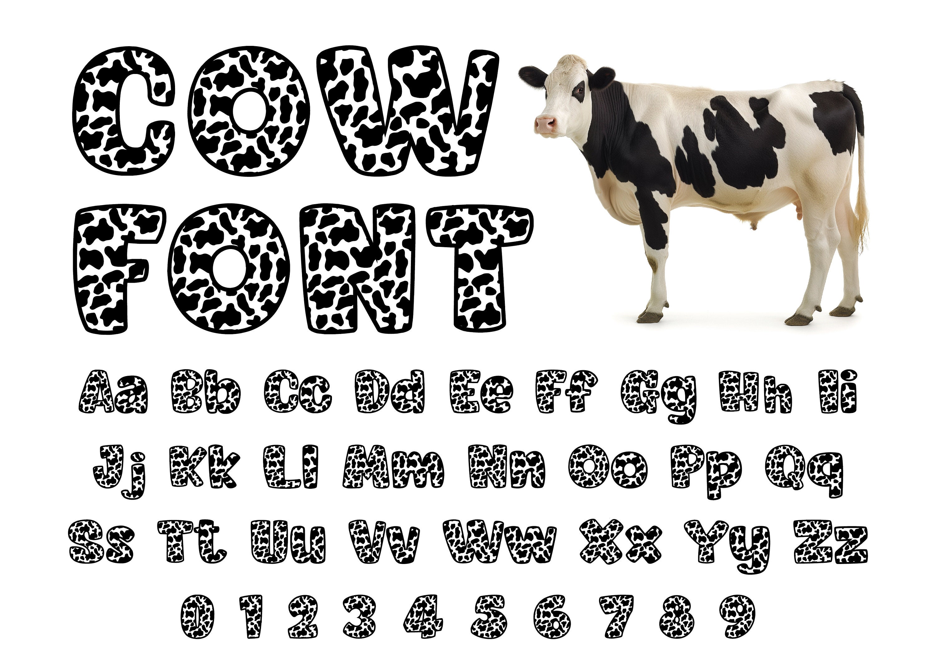 Cow Alphabet Svg, Cow Letters Svg, Cow Font Svg, Animal Font Cow ...