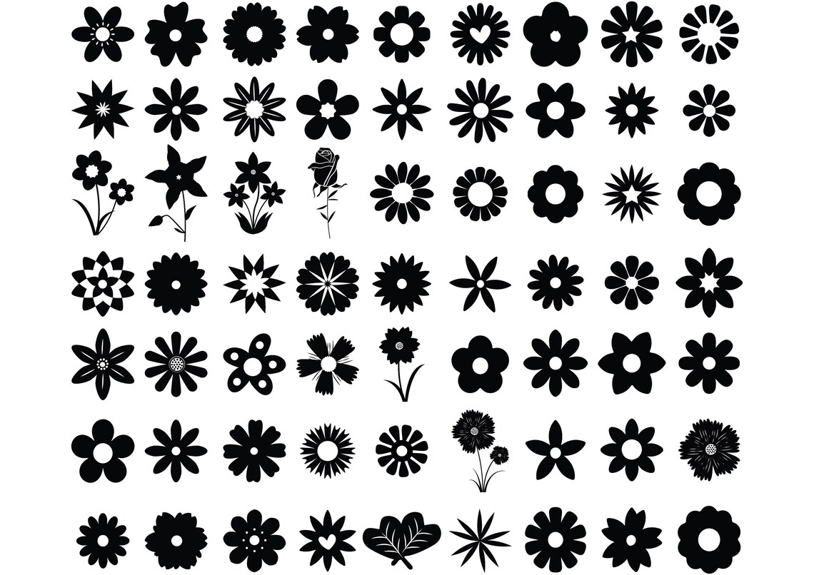 Floral Svg Bundle, Flower Svg Bundle, Flowers Bundle SVG, Wildflower ...