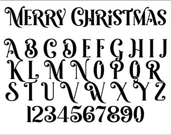 Christmas Alphabet SVG, A-Z Letters, Numbers PNG (digital Download ...