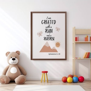 Christian Nursery Decor | Bible Verse Affirmations for Kids | Boho ...