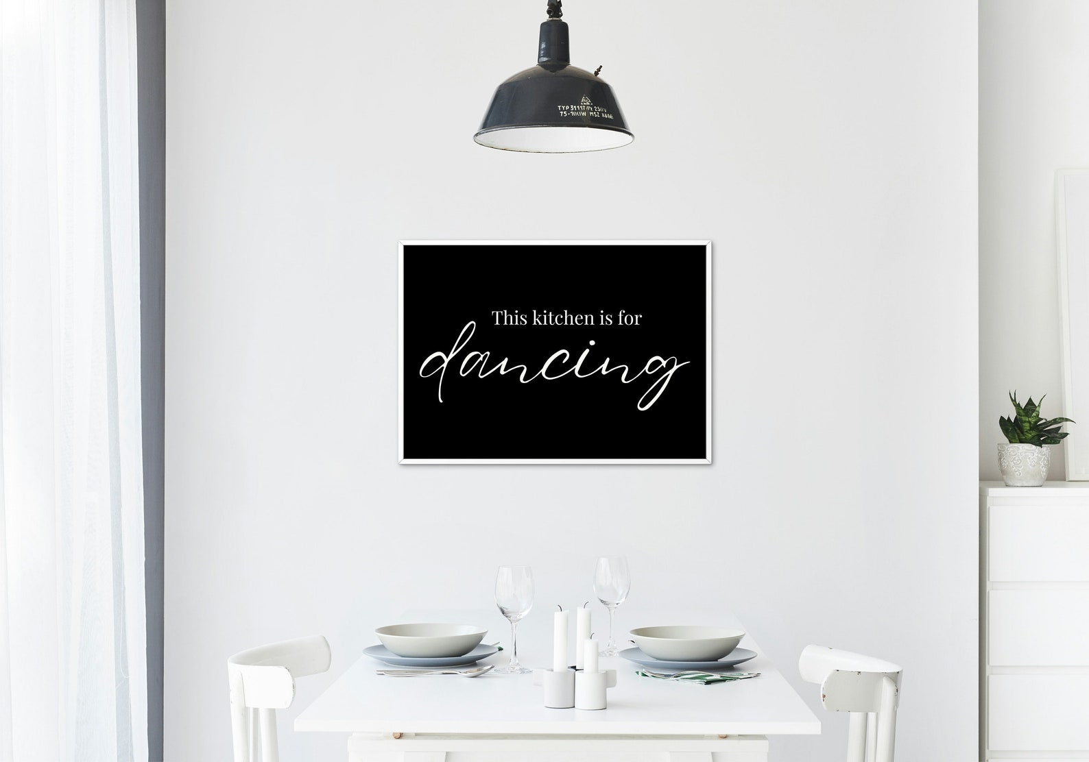 This Kitchen is for Dancing | Slogan Quote Print | Typography Print ...