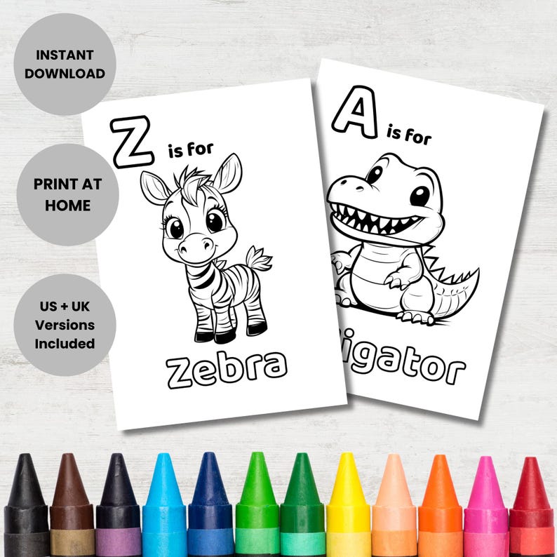 Alphabet Animal Colouring Pages for Toddlers | A-Z Printable Coloring ...