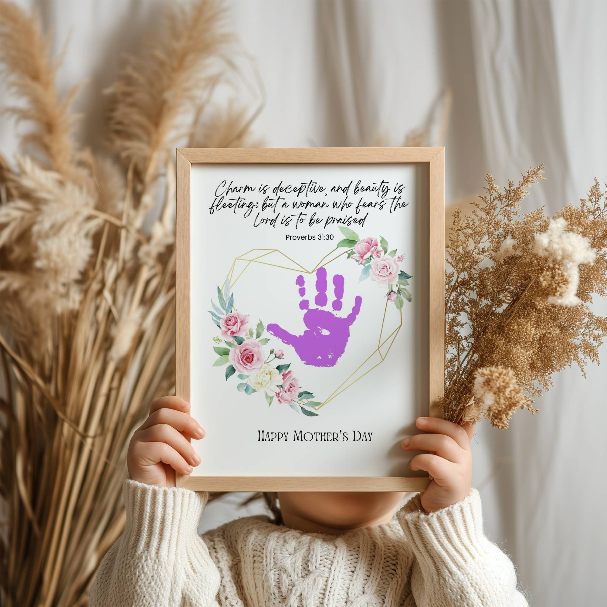 Mother's Day Handprint Art Preschool, Sunday School Craft Christian ...