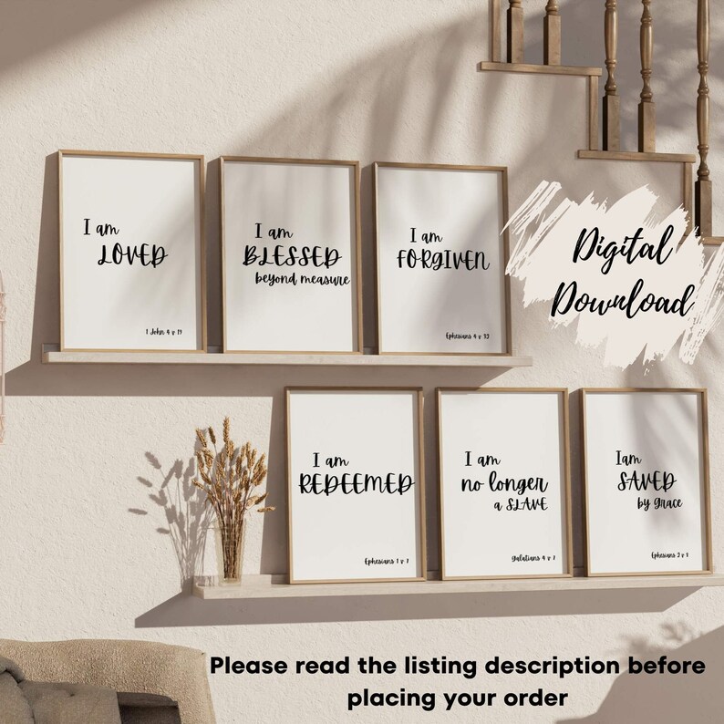 Set of 6 God's Promises Bible Verse Printable Wall Art | Scripture ...