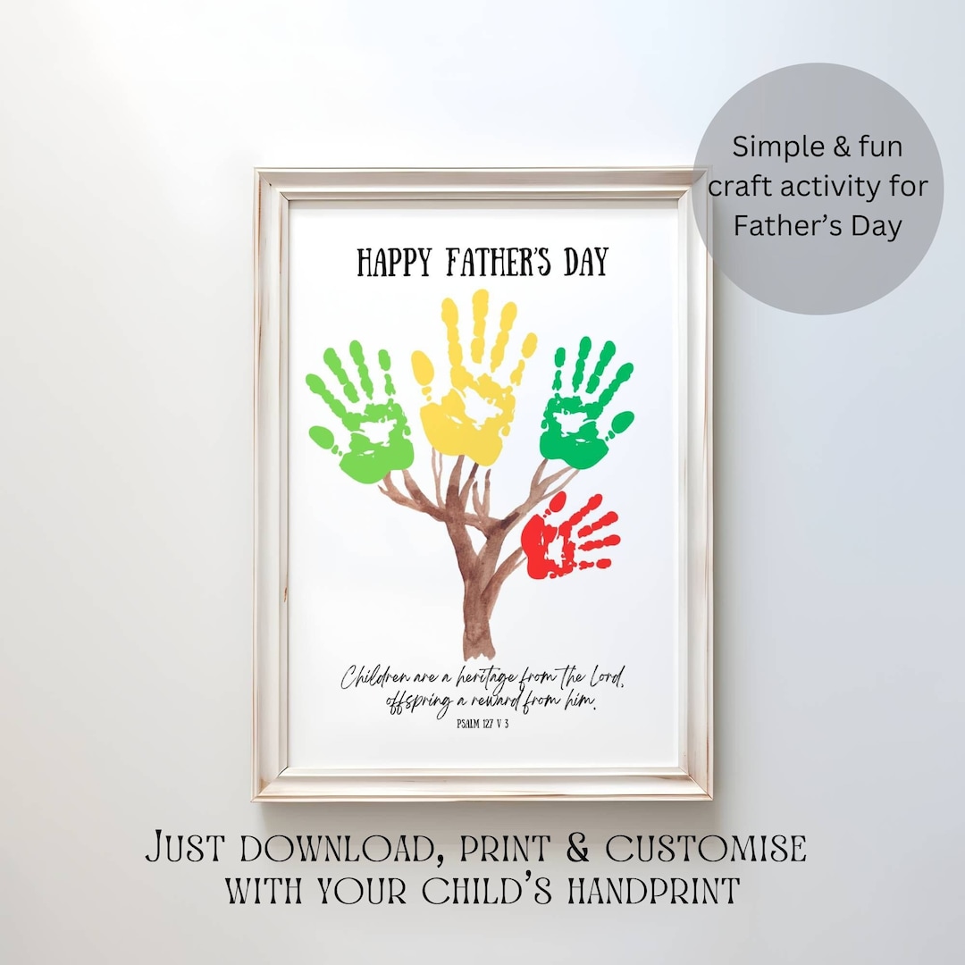 Fathers Day Handprint Art Craft Printable DIY Keepsake Gift for Dad ...