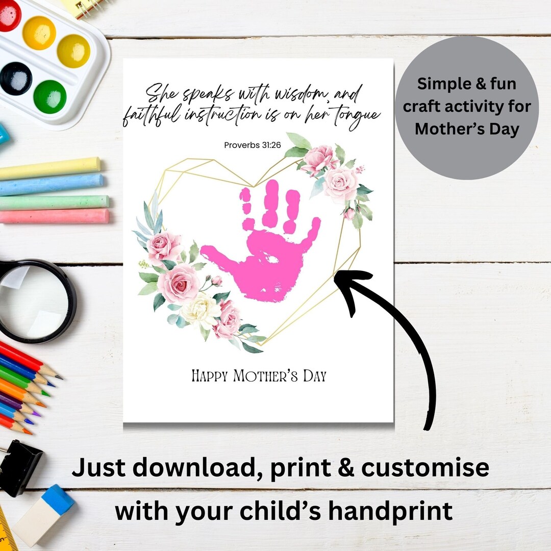 Mother's Day Handprint Art | Preschool, Sunday School Craft | Christian ...