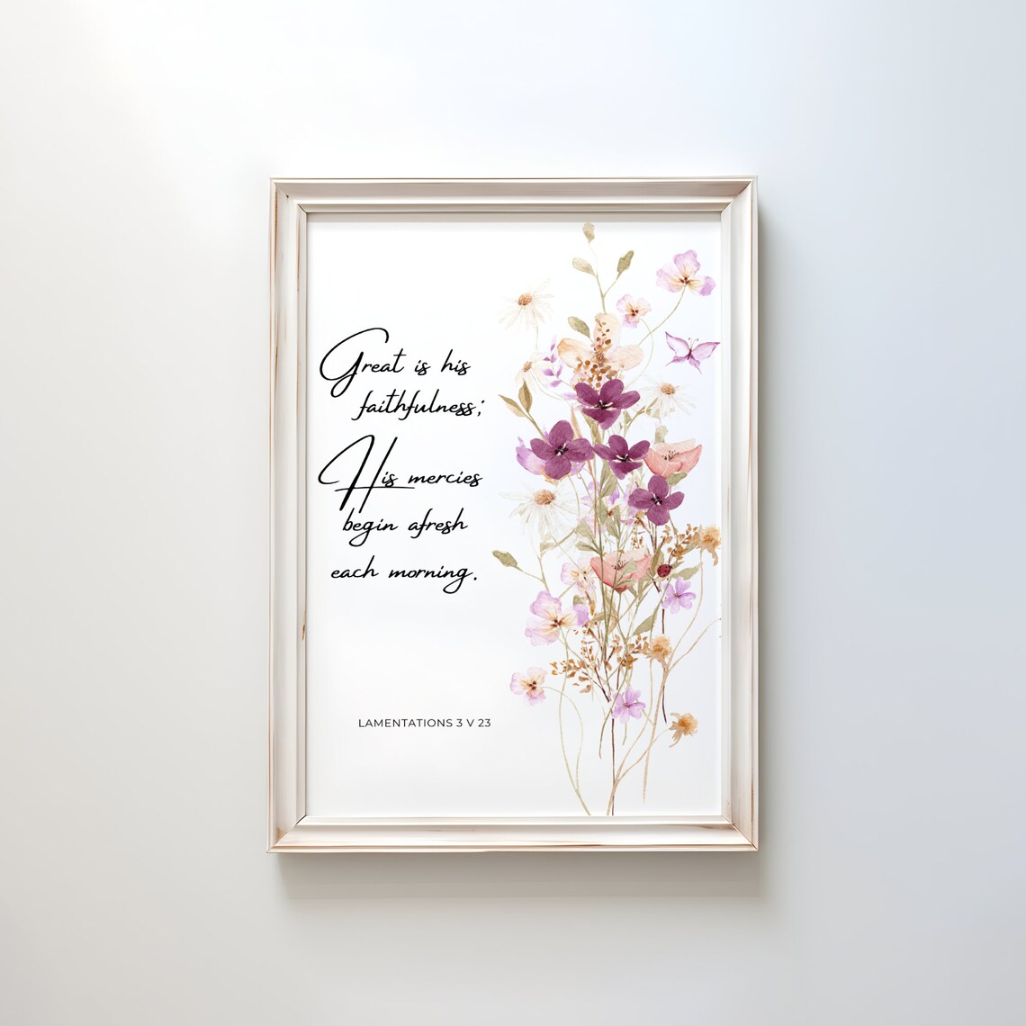 Wildflowers Bible Verse Scripture Prints Set of 2 | Modern Floral ...