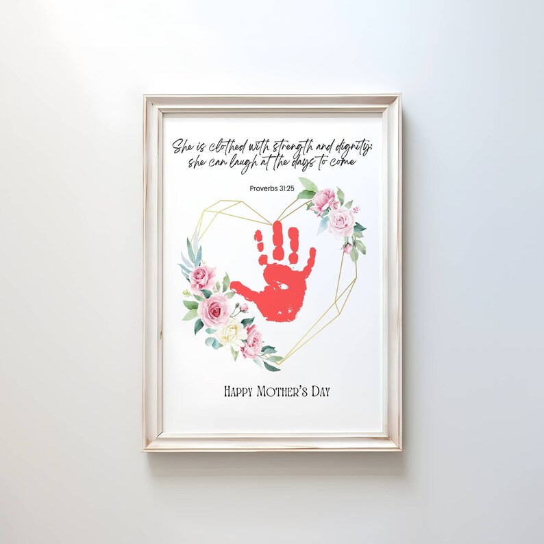 Mothers Day Flower Handprint Art Bundle | Printable Bible Craft ...
