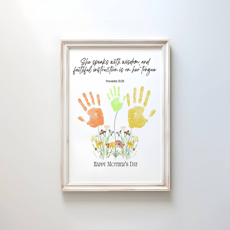 Mothers Day Flower Handprint Art Bundle | Printable Bible Craft ...