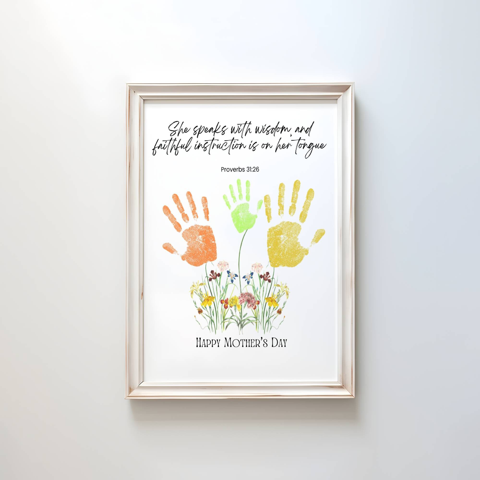 Mothers Day Flower Handprint Art Bundle | Printable Bible Craft ...