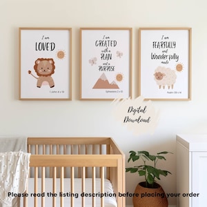 Christian Nursery Decor | Bible Verse Affirmations for Kids | Boho ...