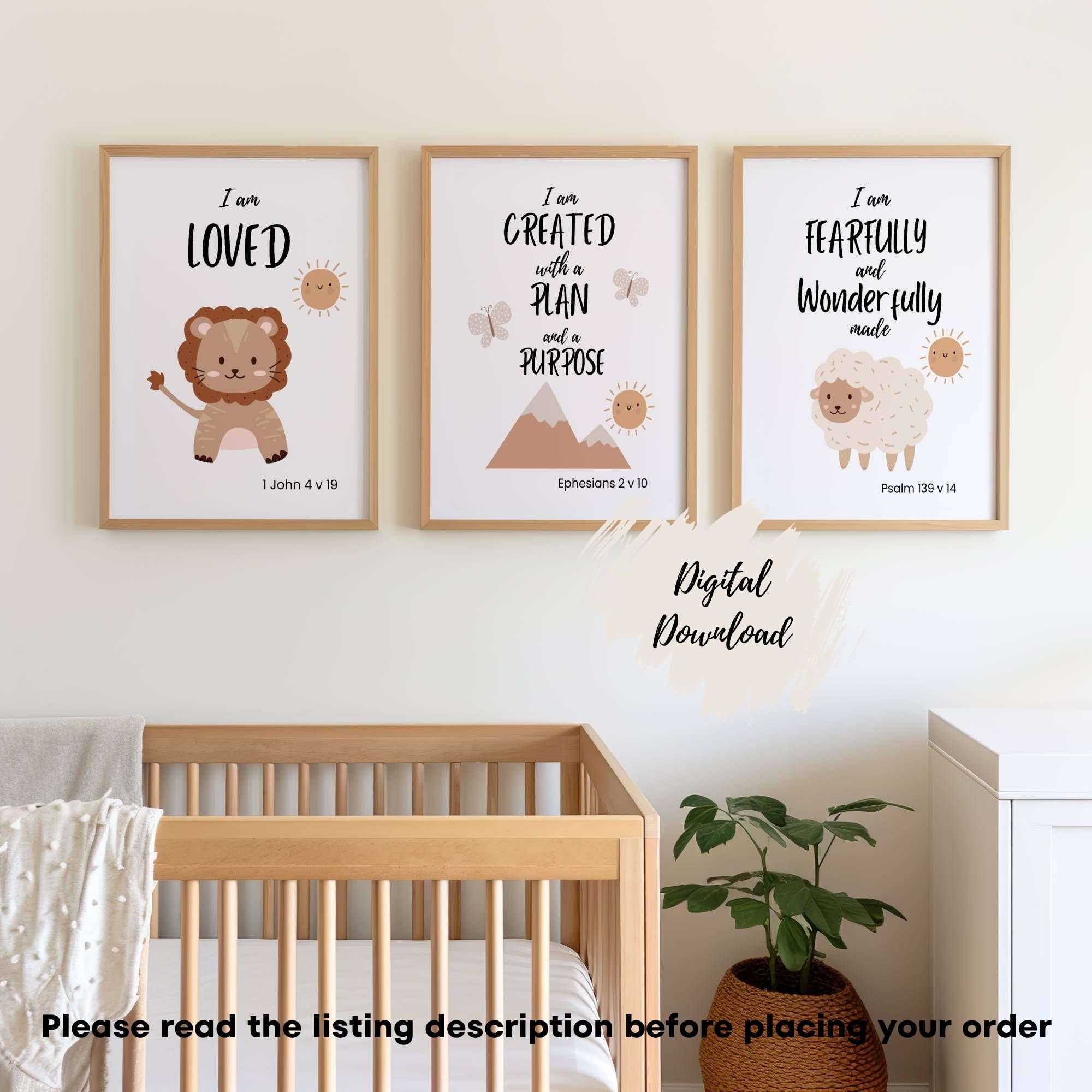 Christian Nursery Decor | Bible Verse Affirmations for Kids | Boho ...