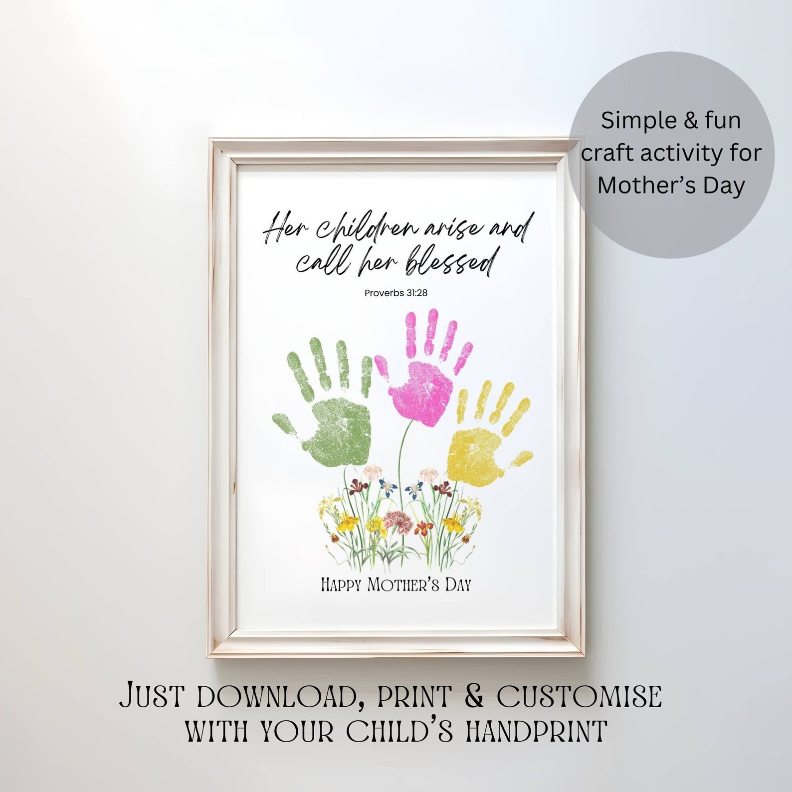 Mothers Day Handprint Gift | Bible Craft | Printable Mom Keepsake Gift ...
