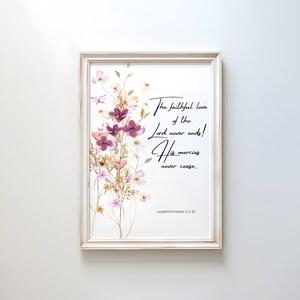 Wildflowers Bible Verse Scripture Prints Set of 2 | Modern Floral ...