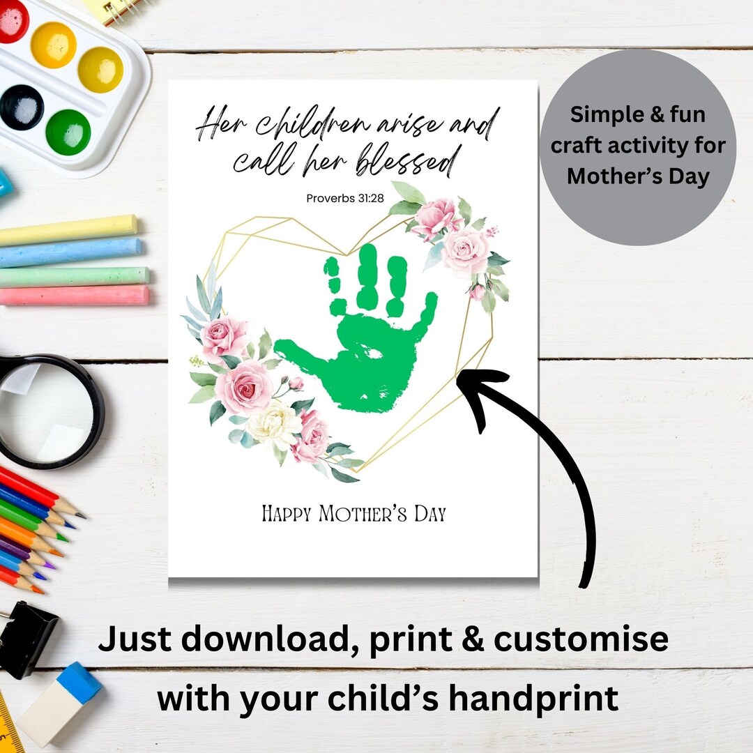 Mother's Day Handprint Art | Preschool, Sunday School Craft | Christian ...