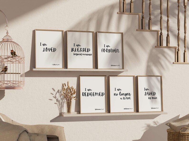 Set of 6 God's Promises Bible Verse Printable Wall Art | Scripture ...