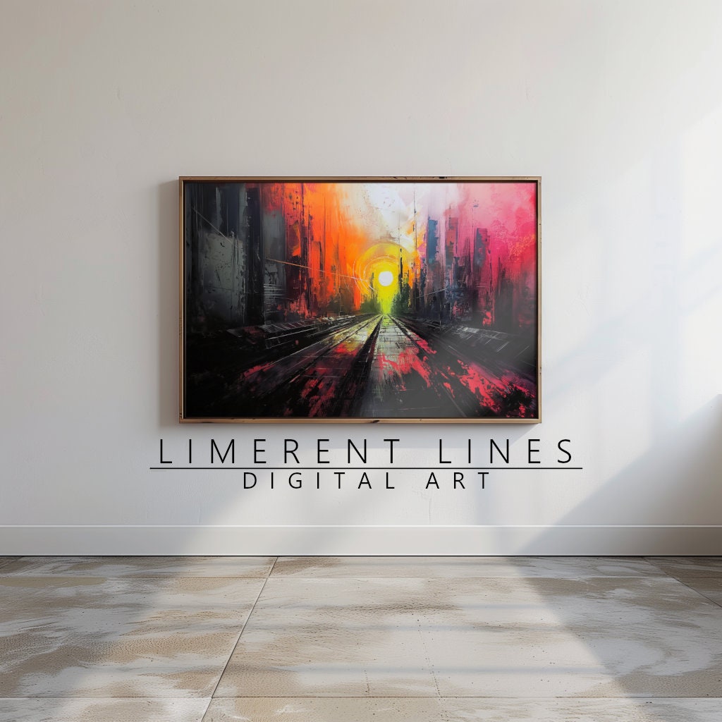 Distant Ruins | Abstract Futuristic Cityscape Painting | Digital ...