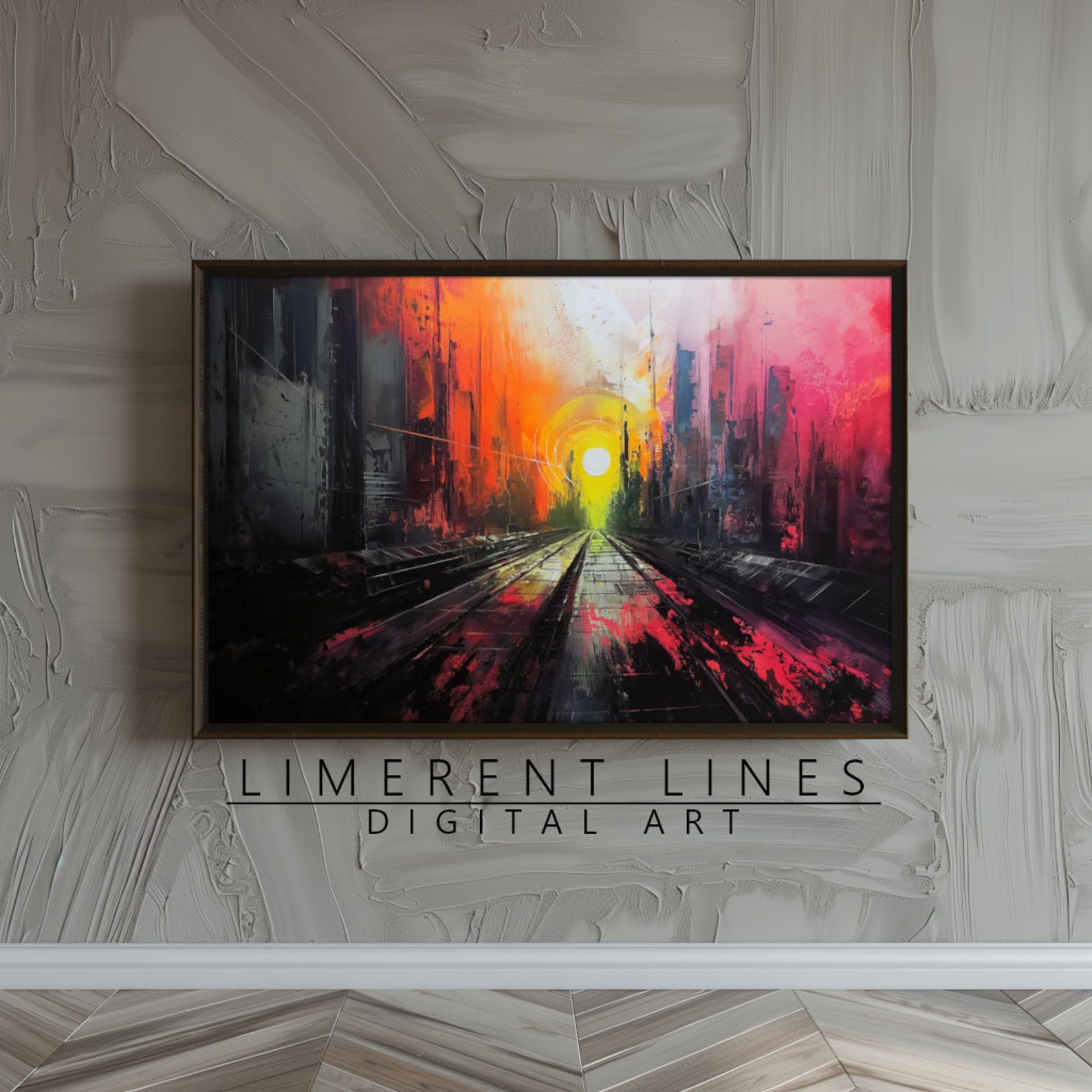 Distant Ruins | Abstract Futuristic Cityscape Painting | Digital ...