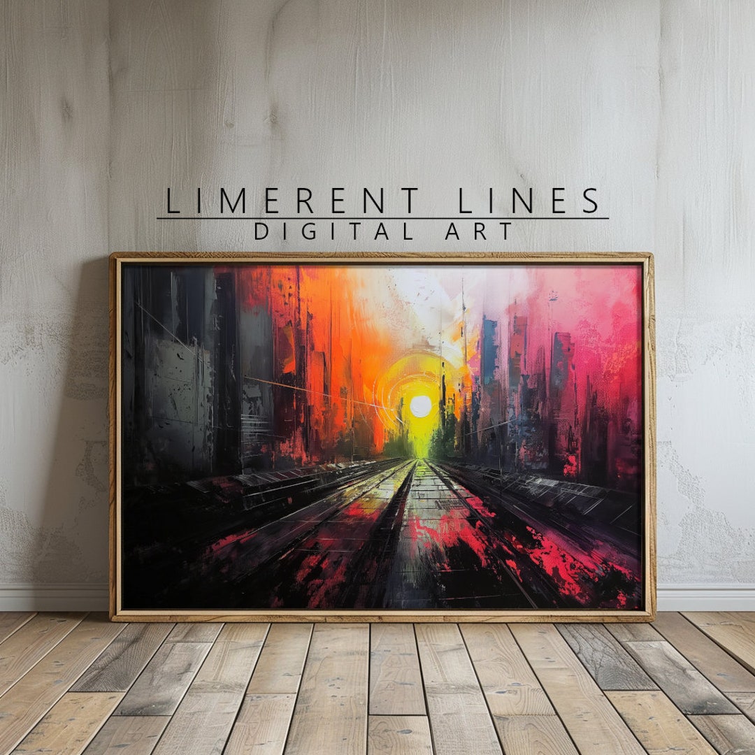 Distant Ruins | Abstract Futuristic Cityscape Painting | Digital ...