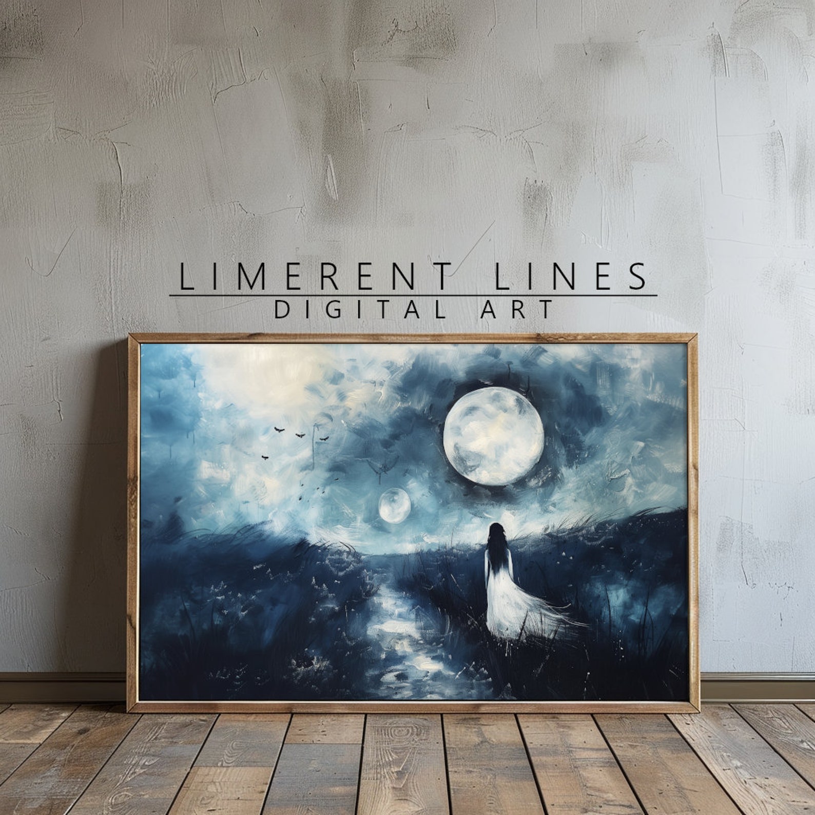 Uncanny Night | Horror Emotional Landscape Painting | Digital Download ...