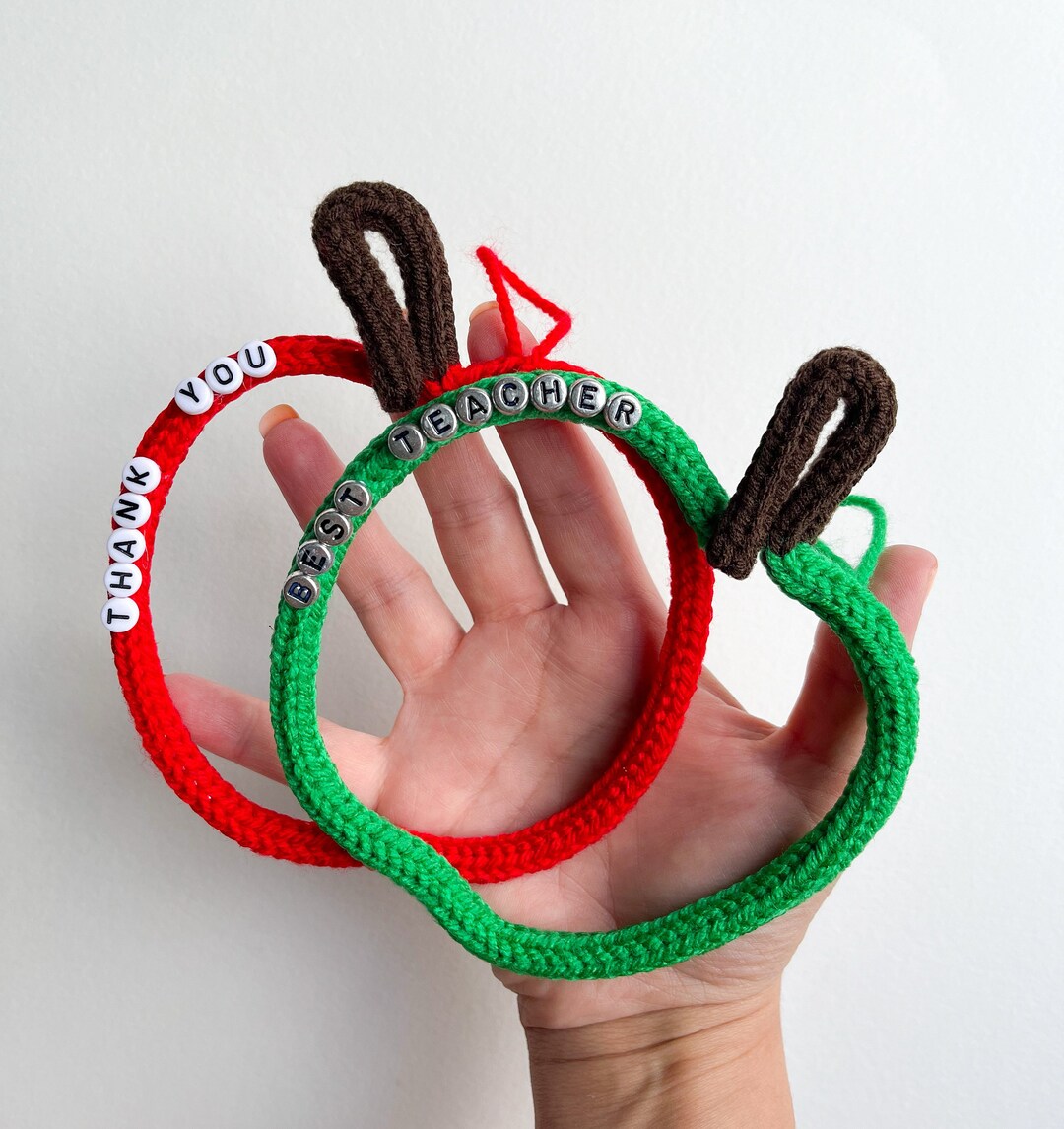 Knitted Wire Teacher Gift|teacher Gifts|apple Wire|personalised Gifts ...