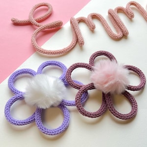 Knitted Wire Fluffy Flower|wire Flower|wall Decor|pom Pom Flower|pom ...