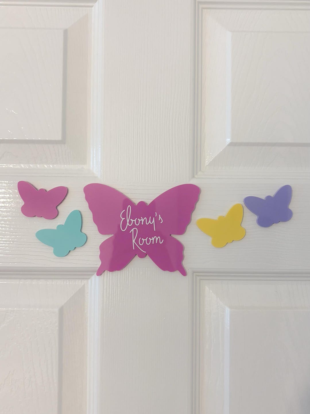 Personalized Acrylic Butterfly Door Sign: Pastel Nursery Decor - Etsy