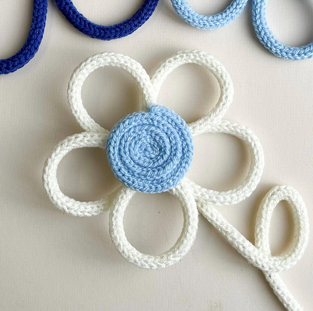 Knitted Wire Fluffy Flower|wire Flower|wall Decor|pom Pom Flower|pom ...