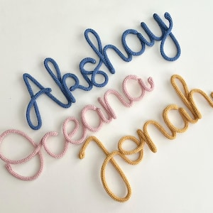 Knitted Name Sign,custom Wire Name,gifts for Kids,rope Words,nursery ...