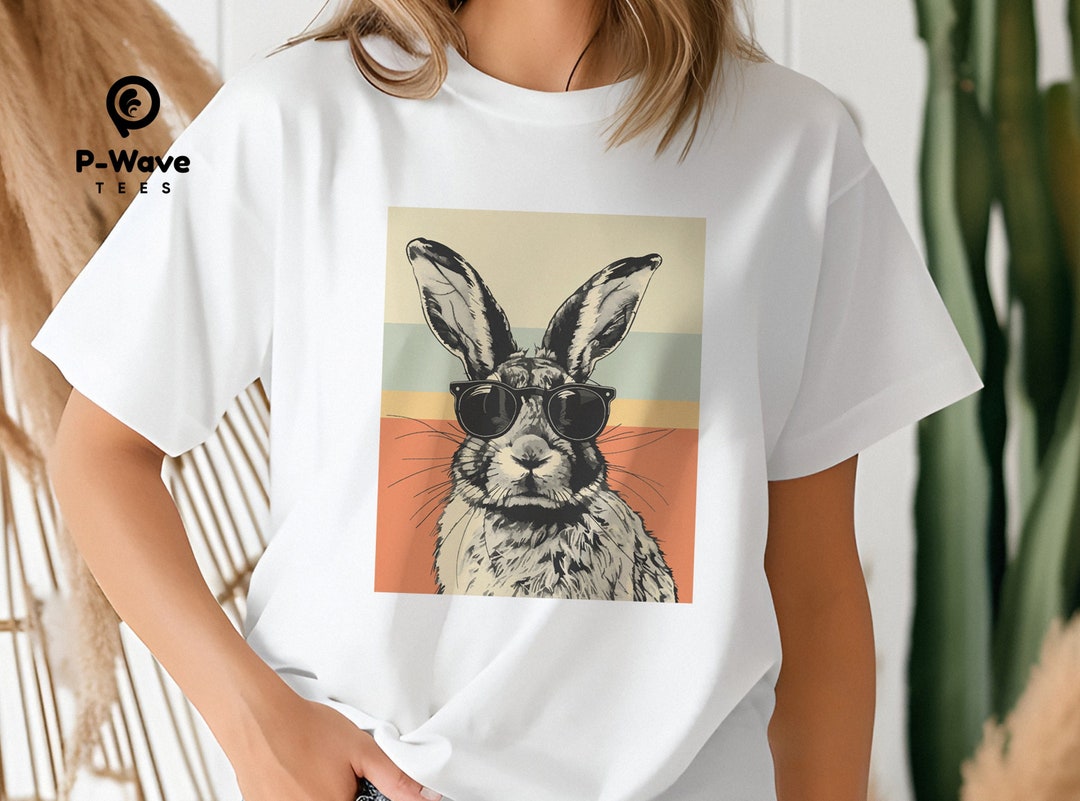 Cool Bunny With Glasses Shirt, Bunny Lover Shirt, Rabbit Lover Shirt ...